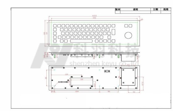 SS Stainless Steel Panel Mount Keyboard Vandal Proof For Industrial Computer