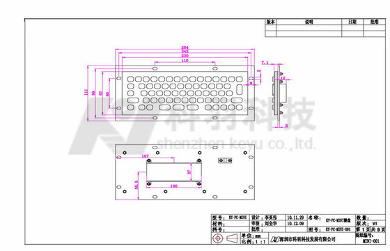 IP65 Metal Industrial Mini Keyboard With Brushed Surface NEMA4