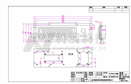Compact Industrial Mini Keyboard , Function Keys And Numeric Keys
