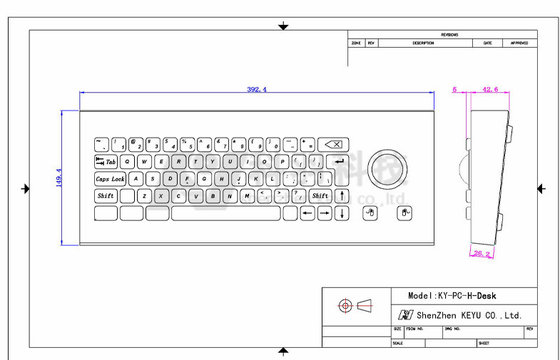 Silver Industrial Desktop Keyboard Vandal Proof For WINDOWS ME