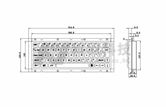USB Mechanical Switch Industrial Keyboard , Vandal Resistant