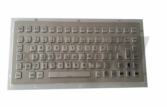 Wired Industrial Metal Keyboard , 86 Keys Silicon Rubber Switch Metal Keyboard