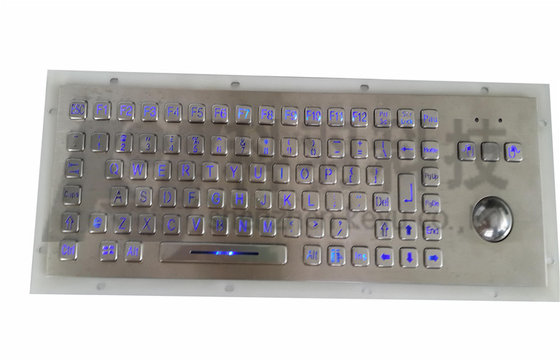 89 Key Illuminated Stainless Steel Keyboard With Trackball , Most Language Layout