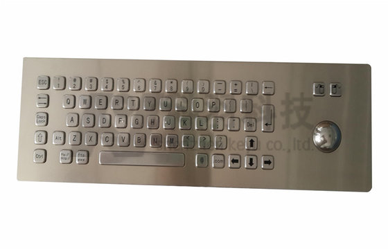 66 Key Industrial Panel Mounted Keyboard With Mechanical Trackball