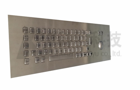 Panel Mount Industrial Keyboards With Trackball , Vandal Proof Metal Flat Keyboard