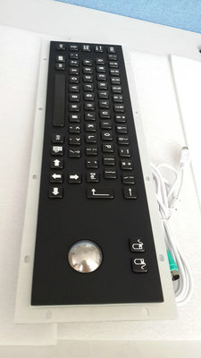 Stainless Steel Black Metallic Keyboard For Public , Industry , NEMA4 , IK7