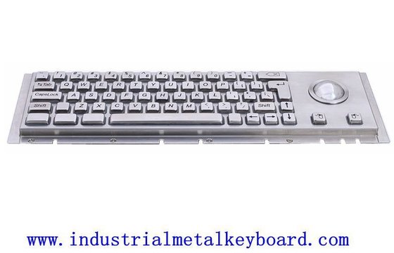 65 Keys Metallic Industrial Keyboards With Trackball , Cherry Mechanical Switch