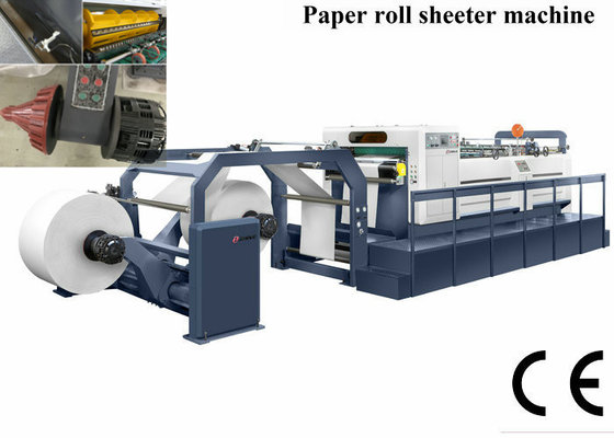Air Shaft Paper Reel To Sheet Cutting Machine / Paper Roll Slitting Machine
