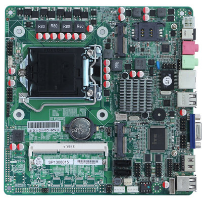 Dual Display MINI ITX Motherboard With WIFI LGA1155 I3 / I5 / I7 Processor 8 GB RAM 9 USB
