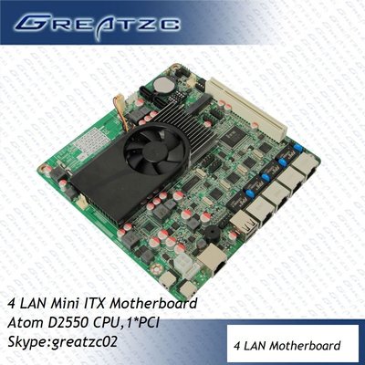 D2550 CPU Fanless Mini ITX Board For 4 LAN Firewall Motherboard Industrial