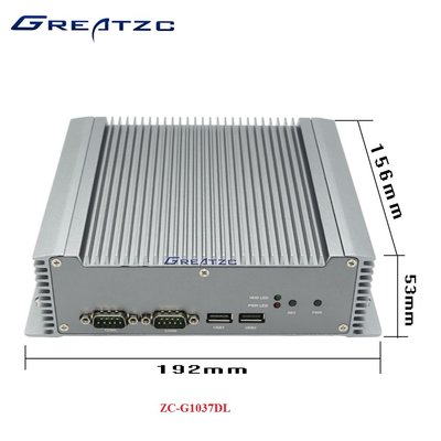 1037U Dual Core Industrial Embedded Computer 2 RJ45 6 RS232 / VGA