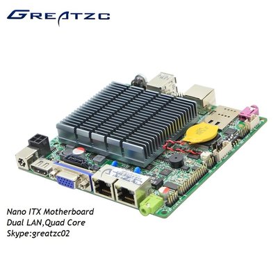 Dual LAN Motherboard Quad Core CPU J1900 , Fanless Nano ITX Motherboard