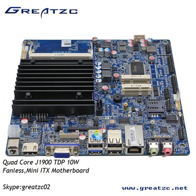 Fanless Mini ITX Motherboard DC 12V INTEL Bay Trail-D Celeron J1900 cpu