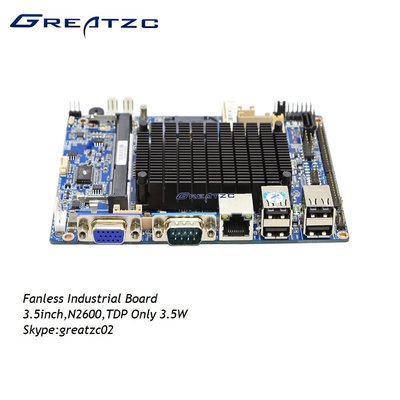 6 COM Industrial Fanless PC Motherboard Dual Core Atom N2600 CPU TDP 3.5W DC12V