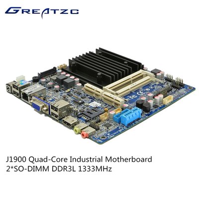 Quad Core Mini ITX Motherboard Onboard J1900 CPU Double 8Bit LVDS Display 2 DDR3
