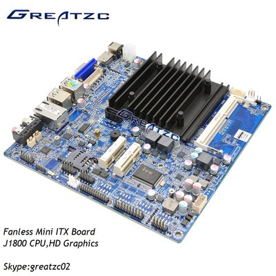 Dual Core J1800 Fanless Motherboard , MINI ITX DC Power Fanless Mainboard