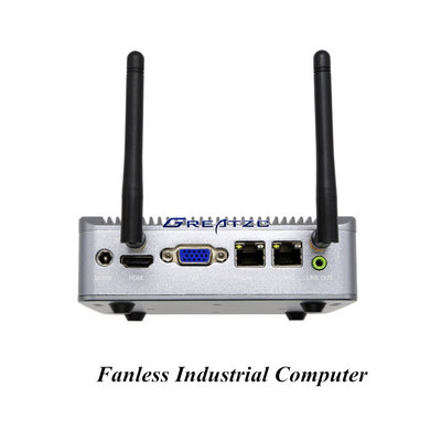 VGA And  2*RJ45 LAN Fanless Industrial Computer  With Intel J1900 Onboard CPU