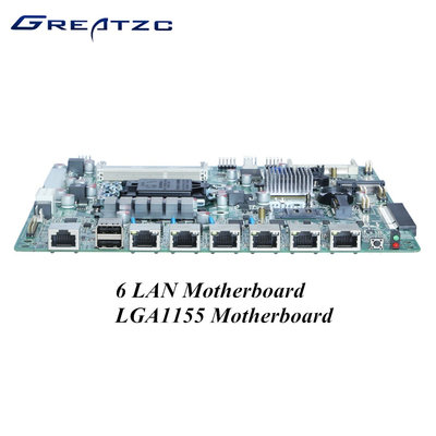 I3 I5 I7 CPU 6 LAN Motherboard , LGA1155 Socket Firewall Appliance Intel Gigabit