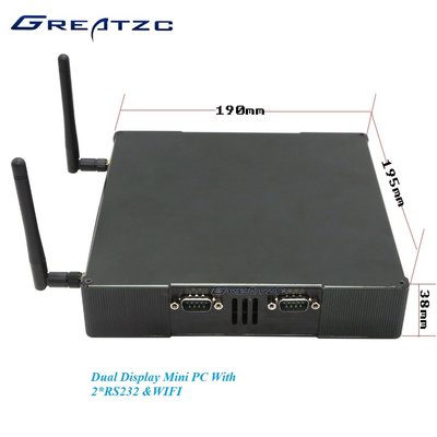 Dual Core Fanless IndustrialMini PC Onboard Celeron J1800 CPU With 2*RS232 & WIFI