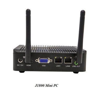 J1800 Exquisite Small Fanless Industrial PC With 4 USB 2 RJ45 LAN Ports