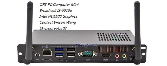 ZC - OPS5010 Broadwell I3 5010u Fanless Embedded Computer With JAE Port OPS Mini PC For 4K