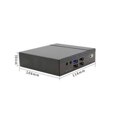 Integrated Processor Celeron N2807 Fanless Industrial Computer , USB3.0 Low Power Fanless PC