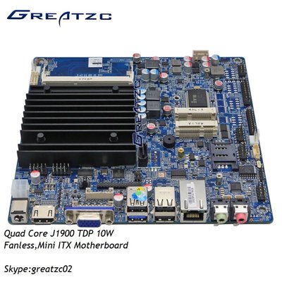 Fan Less Mini ITX Motherboard , Quad Core Mainboard With DC 12V Intel