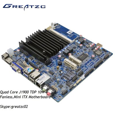 Fan Less Mini ITX Motherboard , Quad Core Mainboard With DC 12V Intel