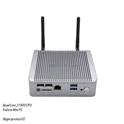 Quad Core Micro PC Computer DC12V Fanless Embedded Computer With Dual LAN
