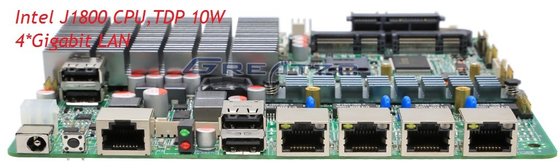 DC 12V Power Quad LAN Motherboard Fanless Board Dual Core J1800 With 4 Intel LAN