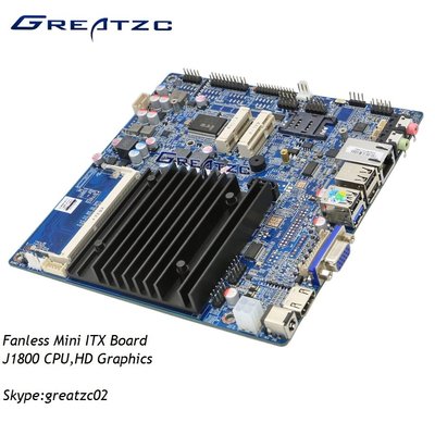 Fanless Design DC 12V Mini ITX Motherboard Support Double Display VGA HDMI LVDS