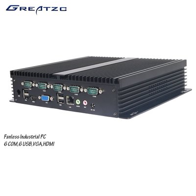 6 COM Fanless Industrial Computer With 6 USB 2.0 6 / Fanless Embedded PC