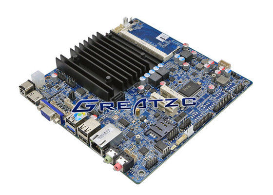 6 COM Fanless Motherboard , Mini Computer Quad Core Mainboard J1900 CPU