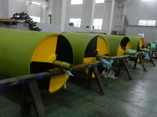 PU Rubber covered Rollers for Mechanical Industry , heavy duty shaft rollers