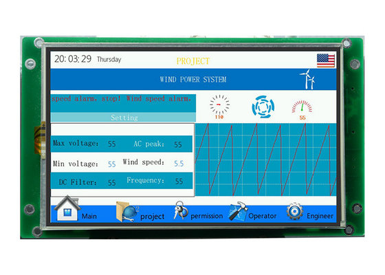 7" Industrial Touch Screen Panel , Customized HMI Display Touch Screen 800×480 supplier