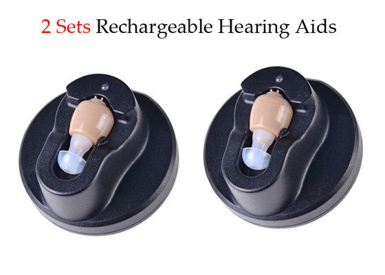Mini Size Completely In The Canal Hearing Aids Rechargeable 2 Sets 126dB Sound Output