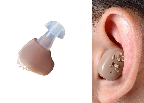 Mini Rechargeable Hearing Aids Noise Reducing Beige Color 40+ Hours Long Lasting