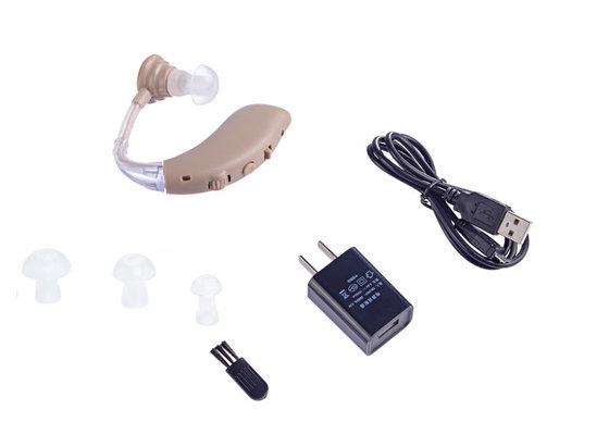 Behind The Ear Hearing Sound Amplifier FDA Approved Seniors Watching TV Applied