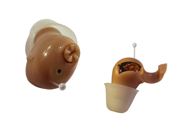 Beige Color CIC Hearing Aids , Completely In The Canal Hearing Aids ABS Materials