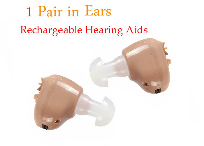 Mini Size Completely In The Canal Hearing Aids Rechargeable 2 Sets 126dB Sound Output