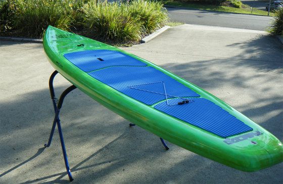 Bamboo Inflatable Race Sup , Inflatable Standing Paddle Board Fiberglass EPS Material