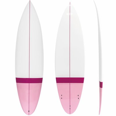 Transparent Epoxy Fiberglass Surfboard , Pink Stand Up Paddle Board