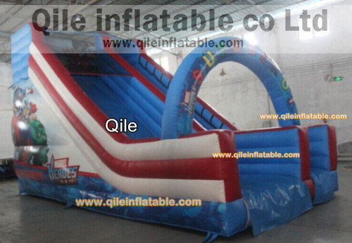 China birthday party qile adult slides full printing fun slide Hero alliance supplier