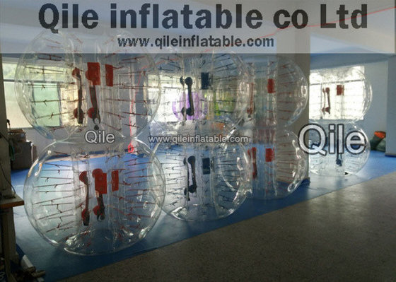 China Amusement Playground Air Bubble Football Soccer Half Green And Orange Color supplier