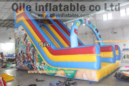 birthday party qile adult slides full printing fun slide Mickey Mouse slide supplier