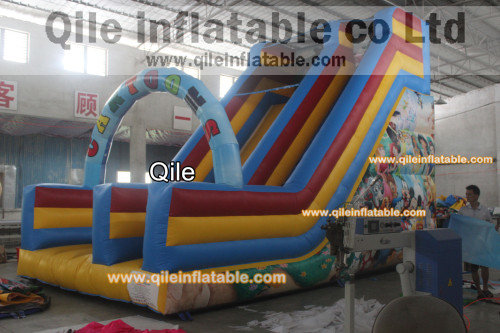 birthday party qile adult slides full printing fun slide Mickey Mouse slide supplier