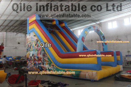 birthday party qile adult slides full printing fun slide Mickey Mouse slide supplier
