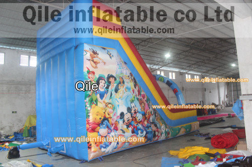 birthday party qile adult slides full printing fun slide Mickey Mouse slide supplier