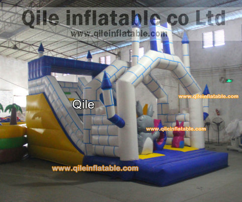birthday castle bouncy slide party qile adult slides full printing fun slide supplier