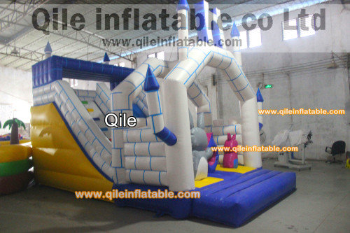 birthday castle bouncy slide party qile adult slides full printing fun slide supplier